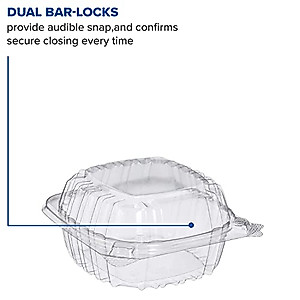 DART C57PST1 - 6" Clear Seal Hinged-Lid Plastic Containers, Clear, 500/Carton