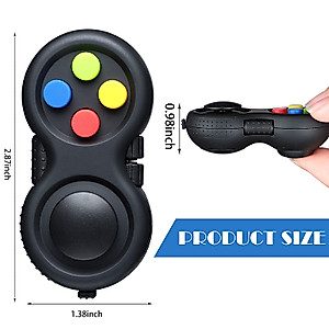 Skylety 6 Pieces Cam Fidget Pad Controller Relieve Anxiety Handheld Mini Handheld Fidget Pad Fidget Controller Stress Reducer for Adult Relieve Stress(Simple Colors)