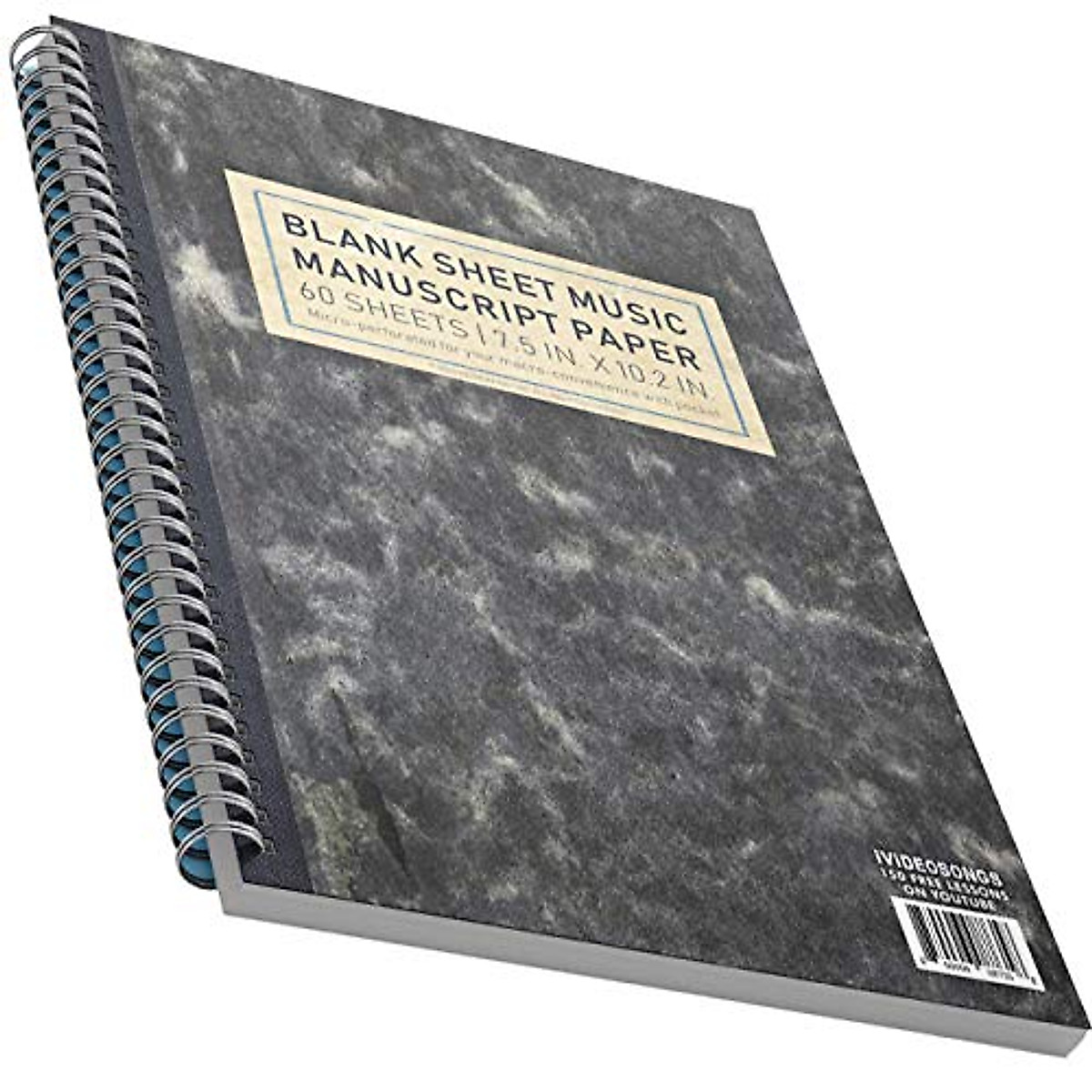 iVideoSongs Manuscript Paper Notebook Black • 12 Staff per Page Blank Sheet Music Notebook • 120 Page Hardcover Music Staff Paper Notebook Music Journal • Music Staff Notebook 150+ Free Music Lessons