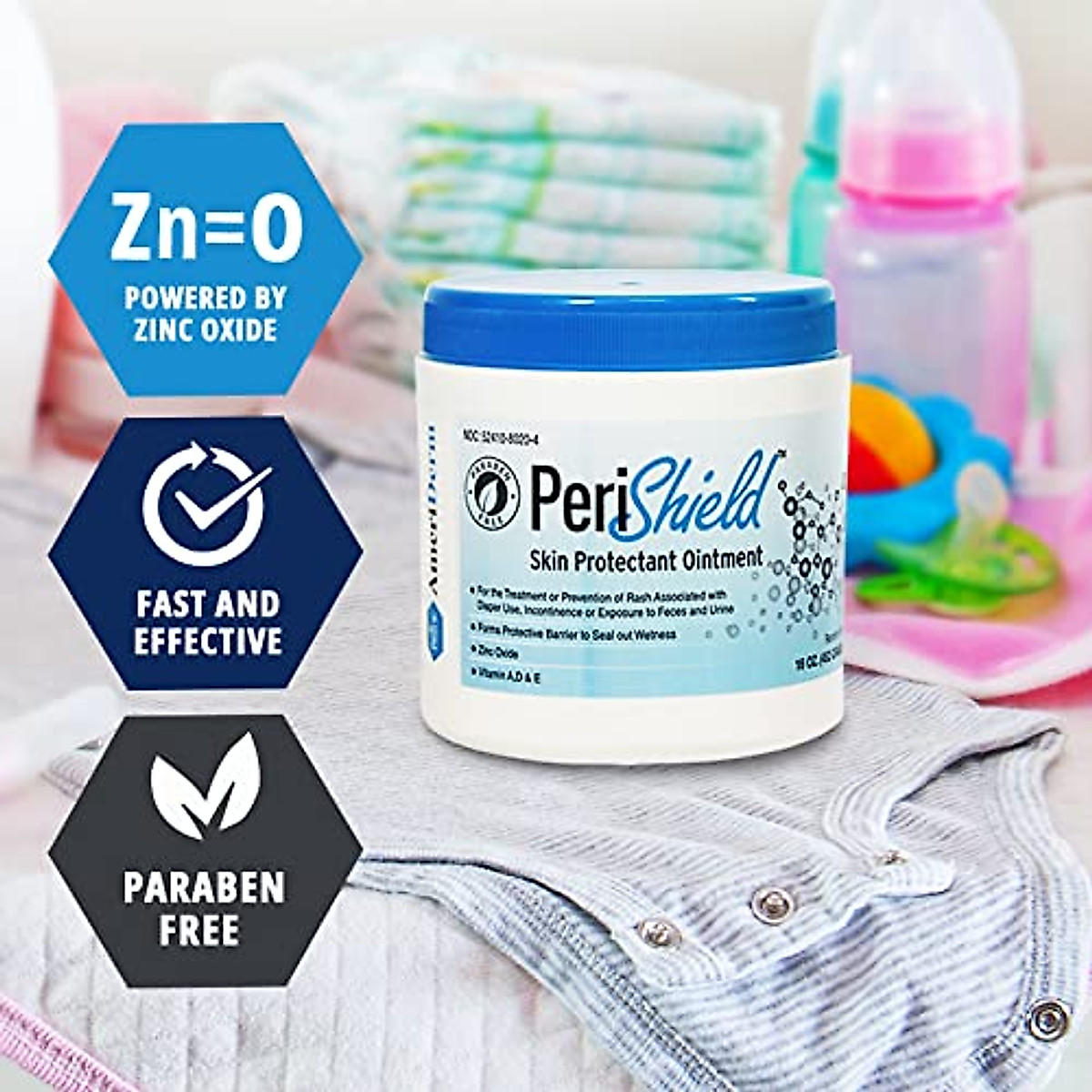 MED PRIDE Skin Protectant 16 oz Diaper Rash Ointment Zinc-Oxide Diaper Rash Cream For Babies With Vitamin A, D & E- Paraben-Free Healing Baby Butt Cream For Rash Treatment & Prevention