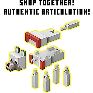 Mattel Minecraft Fusion Wolf Figure Craft-a-Figure Set, Build Your Own Minecraft Character to Play with, Trade and Collect, Toy for Kids Ages 6 Years and Older