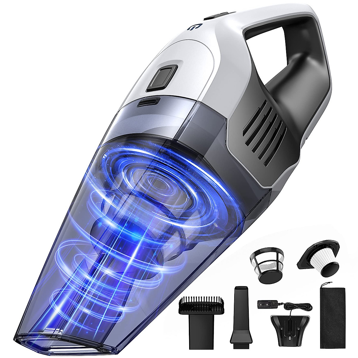 Handheld Vacuum Cleaner, Powerful Suction Portable Lightweight Hand Held Vacum Cordless with 25-30Mins Long Runtime Rechargeable Battery Quick Charge for Home Car Carpet Stairs Pet Hair Deep Cleaning