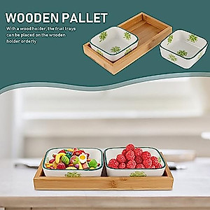 YARDWE Ceramic Snacks Plates Clover Pattern Fruits Nuts Dish St Patricks Day Party Tableware Shamrock Spice Sacue Dish for St Patricks Day Favors