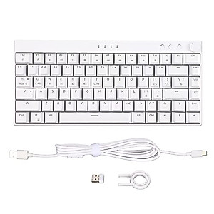 Threemode Mechanical Keyboard, Dynamic RGB Backlight, Three Modes, White Mechanical Keyboard, Compact Size for Home Office Gaming (Red Switch)