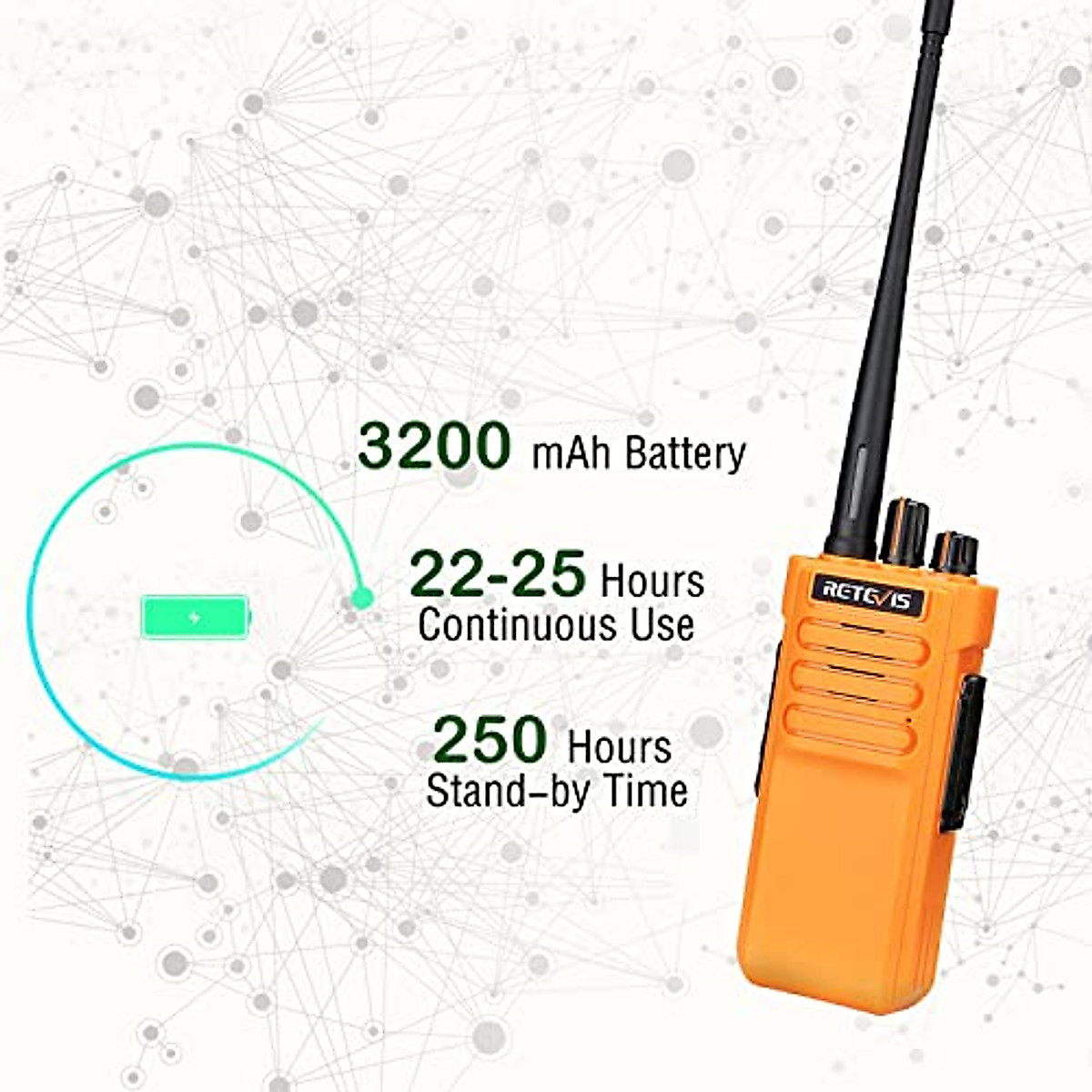 Retevis RT29 Two Way Radios Long Range Rechargeable,High Power 2 Way Radio,Adults Walkie Talkies with IP67 Waterproof Mic VOX Emergency Alarm for Survive Adventure Offroad(2 Pack)