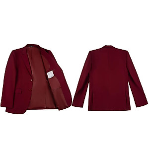 Mens Homecoming Suits 2 Piece Prom Outfit Slim Fit Burgundy Wedding Suit Tuxedos Dress Jacket Blazers for Men Formal Tux M