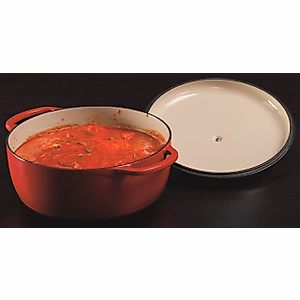 Lodge EC7D43 Enameled Cast Iron Dutch Oven, 7.5-Quart, Island Spice Red & EC3CC43 Enameled Cast Iron Covered Casserole, 3-Quart, Island Spice Red