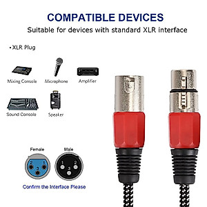 KINXIYU XLR Cable 6 FT/4 Pack, Microphone Cable 3 Pin Nylong Braided Balanced XLR Male to XLR Female Heavy Duty Mic Patch Cords