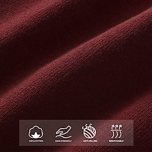 AMY COULEE Mens Cotton Athletic Pants Open Bottom Running Sweatpants Straight Leg Casual Joggers with Pockets (Wine Red, XXL)