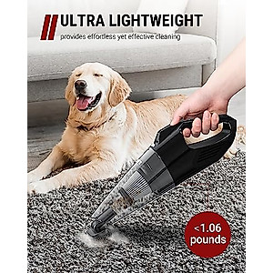 VacLife Handheld Vacuum - High Power Car Vacuum Cordless Rechargeable with Multipurpose Nozzles, Lightweight Mini Vacuum with LED Light, Portable Vacuum Cleaner for Home, Silver&Black (VL756)