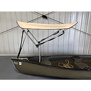 Cypress Rowe Outfitters Beige Canoe/Kayak Sun Shade/Canopy Bimini Top - Perfect Umbrella for Kayaking, Canoeing, Fishing Awning to Block UV & Heat Rays and Rain Protection