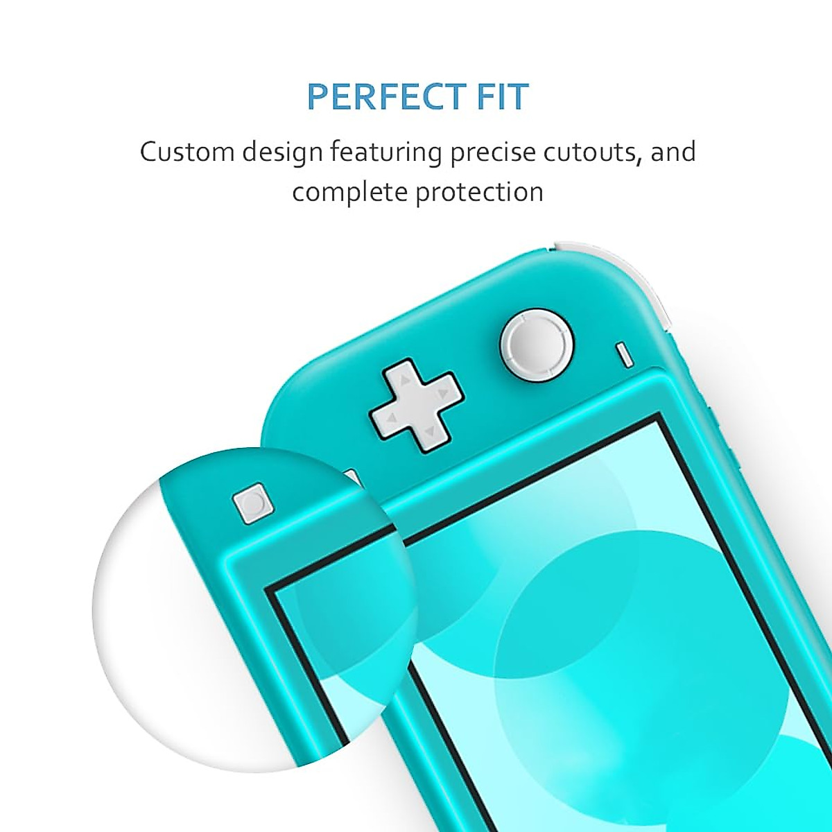 Nintendo Switch Lite Screen Protector, TJS [Tempered Glass] [2-Piece] [Works While Docking] - 0.3mm Thickness/Bubble Free/Ultra Clear/9H Hardness/Anti-Scratch/Shatterproof/Anti-Fingerprint (Clear)