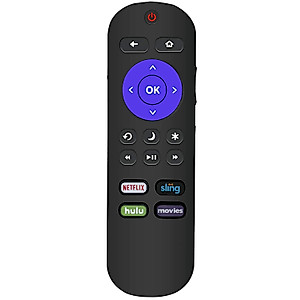 Universal Remote Control Compatible with All Insignia Roku TVs, All Insignia Roku Smart TV with Netflix/Sling/Hulu/Movies- No Setup Required