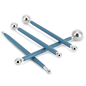Ailaxq Cake Decorating Metal ball Fondant Tool, Fondant Cake Pan Flower Decorating Clay Flower Sugar Craft Ball Model DIY Tool (Blue)