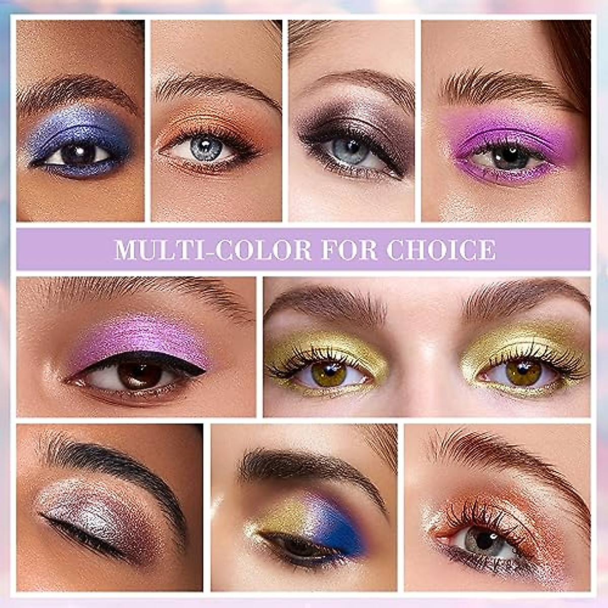 Hotiary Glitter Liquid Eyeshadow, Metallic Glitter Shimmer Sparkling Eye Shadow, Long Lasting Waterproof High Pigments Sparkle Eye Makeup Kit, Metals Gloss Eyeliner Pen(Gold Cream)