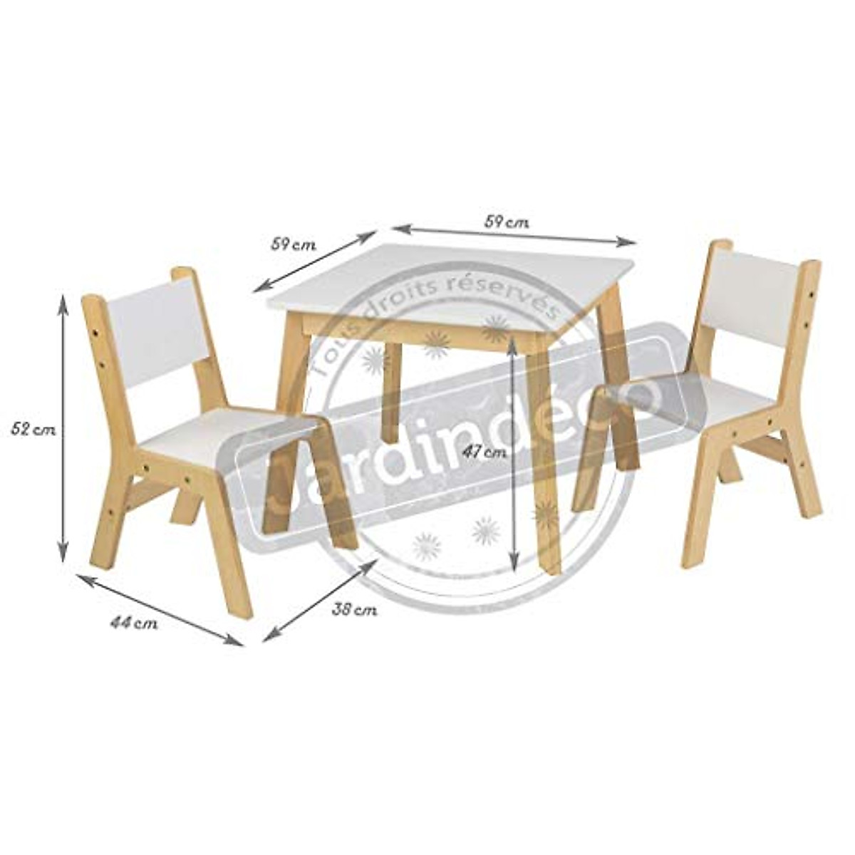 KidKraft Modern Table and 2 Chair Set & Sling Bookshelf - Natural