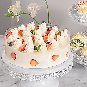 ALEDO White Cake Stand 5 Pcs, Dessert Table Display Set Metal Antique-inspired with Cake Pop Stand, Cupcake Tower, Treats Candy Station for Wedding Birthday Party Baby Shower Celebration Holiday Décor