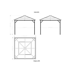 Sojag Outdoor 10' x 10' Verona Hardtop Gazebo Outdoor Sun Shelter