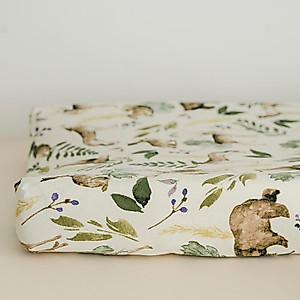 Pobibaby - 2 Pack Premium Pack N Play Sheets Fitted for Standard Pack and Plays and Mini Cribs - Ultra-Soft Cotton Blend, Stylish Woodland Pattern, Safe and Snug for Baby (Wildlife)