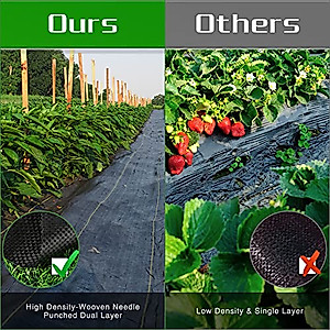 Kijamilee Weed Barrier Landscape Fabric Heavy Duty, 1.3FT x 100FT Thicken Garden Fabric Weed Mats, Weed Control Garden Cloth, Woven Geotextile Fabric for Garden Beds, Underlayment, Commercial Driveway