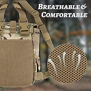 VISMIX Binocular Harness, Adjustable Binocular Harness Chest Pack with Rain Cover for Hunting Hiking Shooting