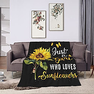 Sunflower Blanket Soft Lightweight Throw Blanket Comfortable Warm Bed Blanket for Bedroom Living Room Sofa Couch(50"x40")