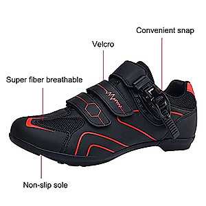 AOIROE Cycling Mountain Bike Breathable and Non-Slip Fiber Shoes Carbon Shoes Road Women's Shoes Womens Shoes (Silver, 8.5)