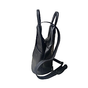 LaGaksta Submedium Leather Backpack Purse Black