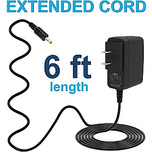 HQRP 6V AC Adapter Compatible with Sony AC-6013 RDP-M5IP RDP-M7iP Portable Speaker Dock Power Supply Cord Adaptor 1-489-625-11 RDPM5iPBLK RDPM5IPSIL, 6 Ft Long Cord + Euro Plug Adapter