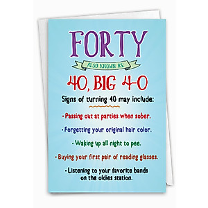 NobleWorks - Funny Milestone Birthday Greeting Card with Envelope (4.63 x 6.75 Inch) - Turning Forty C9272MBG