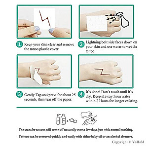 YoHold Wizard Lightning Bolt Scar Temporary Tattoos for Halloween, Wizard Theme Party Decorations, 24pcs/Pack