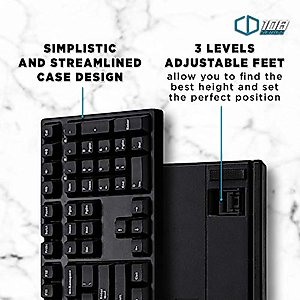 ikbc CD108 V2 Mechanical Keyboard, Cherry MX Blue Switch, Full Size with Mistel PBT Keycaps, Windows/Mac