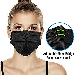 Black Face Masks 50 Pack Disposable Face Mask Disposable Masks Black Disposable Face Masks