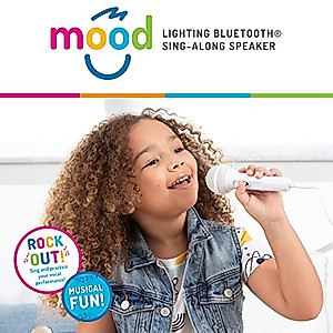 Singing Machine Kids SMK250PP Mood LED Glowing Bluetooth Sing-Along Speaker with Wired Youth Microphone Doubles as a Night Light, Pink/Purple