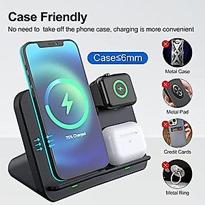 Magnetic Wireless Charging Station, 3 in 1 Wireless Charger Stand for iPhone 13/13 Pro Max/12/12 Pro Max, Charging Stand for AppIe Watch Series 7/6/SE/5/4/3/2, AirPods Pro1/2/3