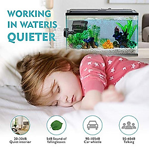 AQQA Aquarium Wavemaker Circulation Pump,360°Adjustable Ultra-silence Magnetic Mount Suction Submersible Powerhead Pump,530GPH Flow For Freshwater or Saltwater Fish Tank (3W 530GPH)