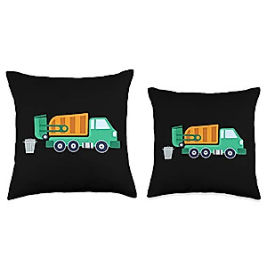 Garbage Truck Recycle Waste Trash Collector Earth Day Throw Pillow