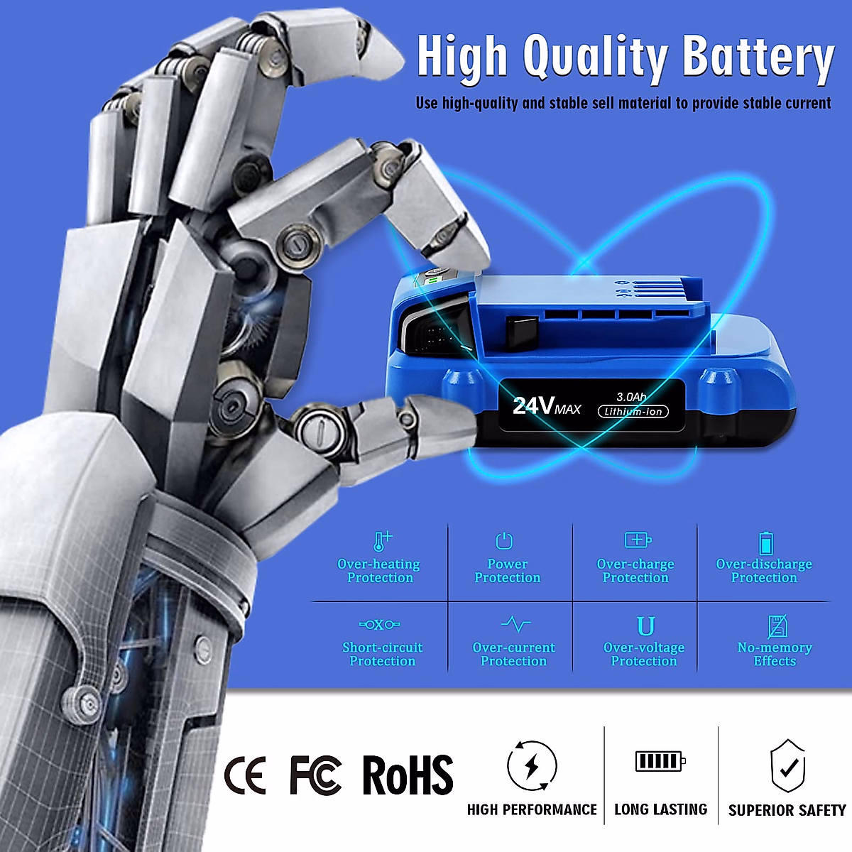 Jialitt 24V 3000mAh Replacement for Kobalt 24V Battery KB624-03 KB524-03 KB424-03 KB224-03 KB124-03 0673802 1051230 Li-ion Cordless Tools Battery NOT for Snow Joe