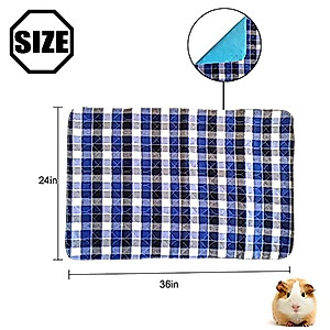 YELL 2 Pack Guinea Pig Liner, Guinea Pig Bedding Washable &Air Dried Pee Pads, with Fast Absorbent Waterproof Small Animal Diapers,Reusable,for Guinea Pigs, Rabbits and All Small Animals