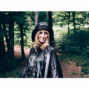 AWHA Souwester, Rain Hat Black/Unisex - Waterproof Cap with Wide Brim and Earflaps