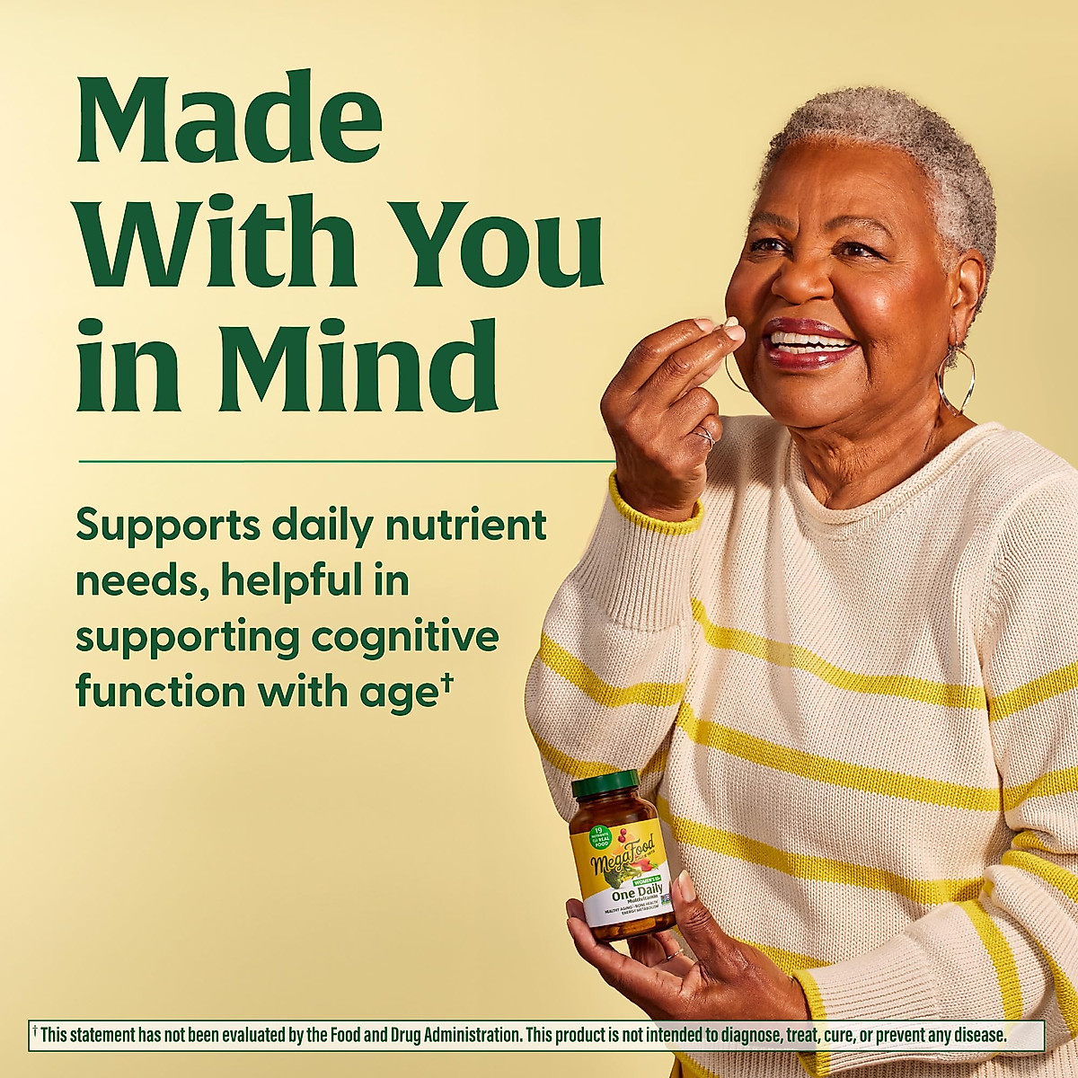 MegaFood Women's 55+ One Daily Multivitamin for Women with Vitamin A, Vitamin C, Vitamin D3 & Vitamin E for optimal aging support - Plus Real Food - Immune Support Supplement - Vegetarian - 60 Tabs