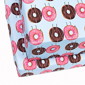 CENTRAL 23 - Blue Wrapping Paper - Donut Friends - Pink - 6 Sheets of Birthday Gift Wrap - for Girls Kids Women - Valentines Gift Wrap for Girlfriend Wife - Recyclable