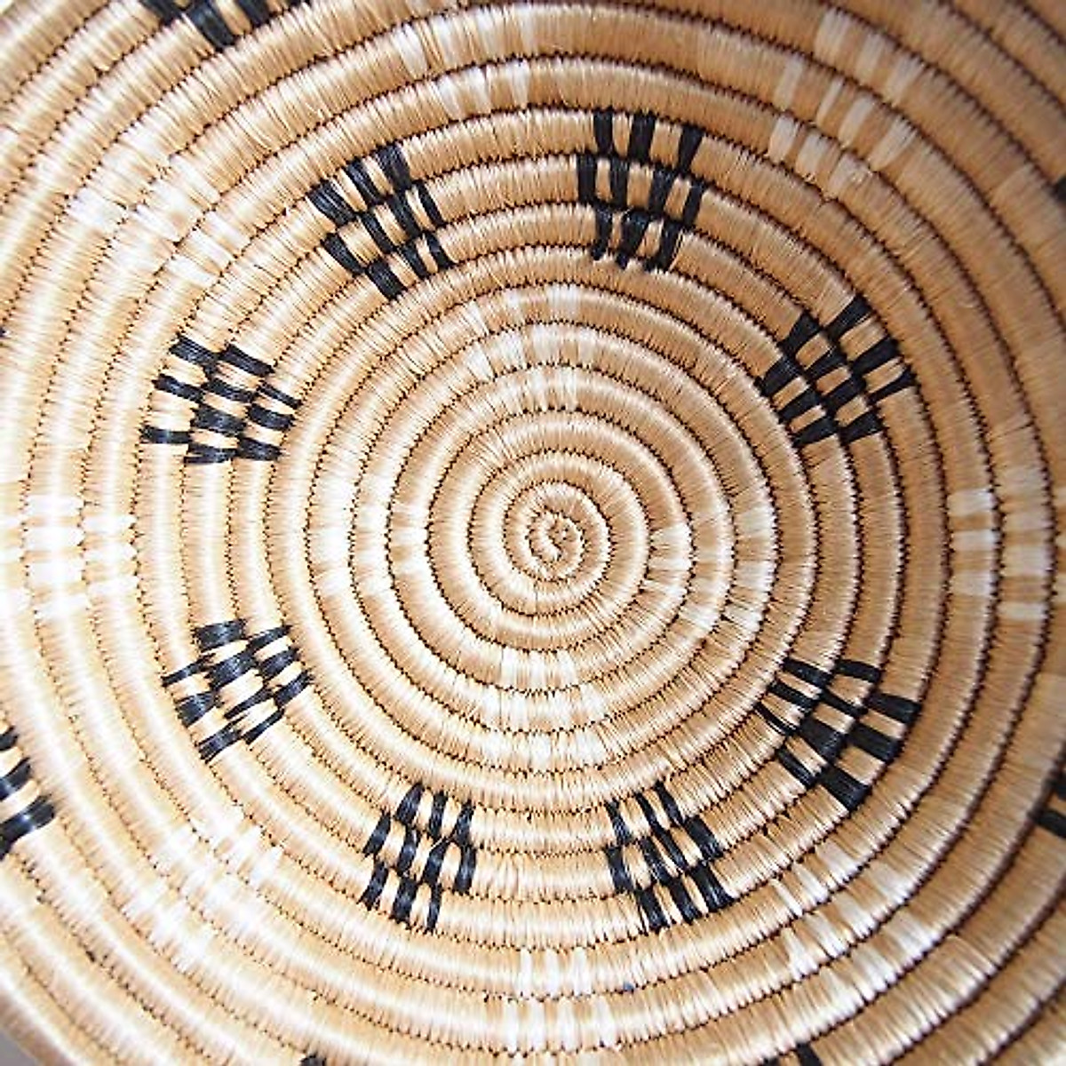 Small African Basket- Rugombo/Rwanda Basket/Woven Bowl/Sisal & Sweetgrass Basket/Tan, Black, White