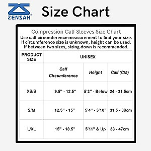 Zensah Running Leg Compression Sleeves – Shin Splint, Calf Compression Sleeve, Made in USA for Sports, Travel, Men and Women (Black, Small/Medium)