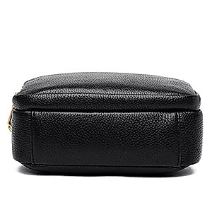 ROUROU Genuine Leather Shoulder Bag Multi Zip Pocket Crossbody Bag Retro Handbag Fashion Tote Bag Purse