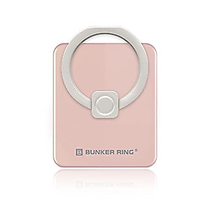 Bunker Ring Edge, Cell Phone Ring Grip Stand, 360°Rotation Metal Ring, Compatible with Most Smartphones (Blush Gold)