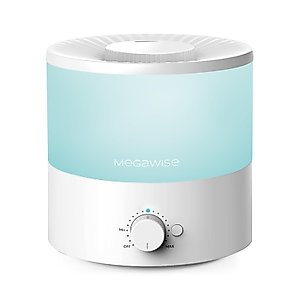 MEGAWISE Cool Mist Humidifiers for Bedroom, BabyRoom, Office and Plants, 0.5 Gal Essential Oil Diffuser with Adjustable Mist Output, 25dB Quiet Ultrasonic Humidifiers, Up to 10H, Easy to Clean