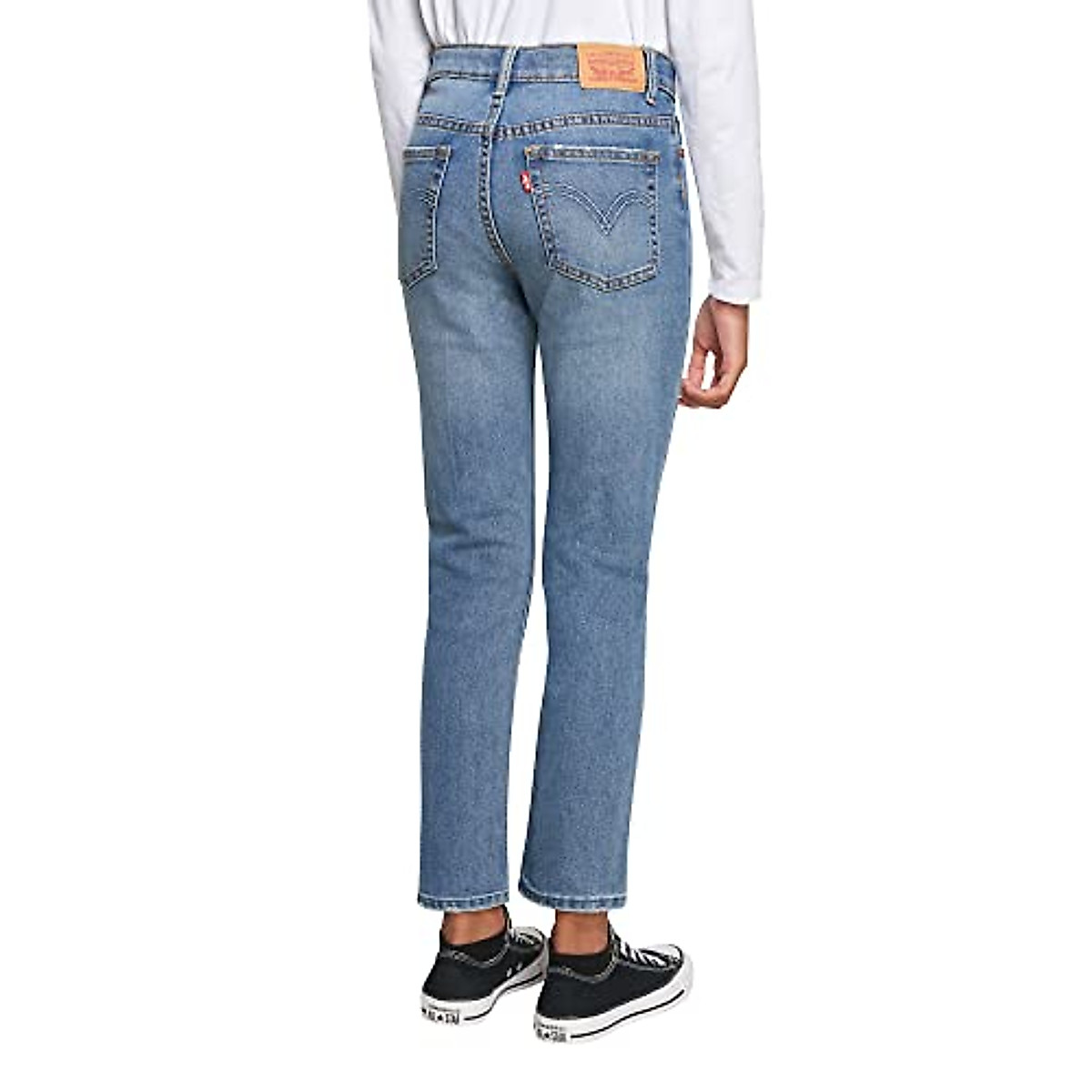 Levi's Girls' High Rise Straight Fit Jeans, Pyraminds, 8