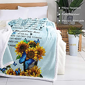 Daughter Gift from Mom Dad Sunflower Blanket to My Daughter Throw Blanket Soft Sherpa Fleece Bed Throw Blanket 50x60 inches