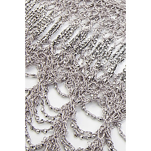 BABEYOND 1920s Shawl Wraps Beaded Net Evening Cap Wedding Bridal Shawl Scarf (Silver)